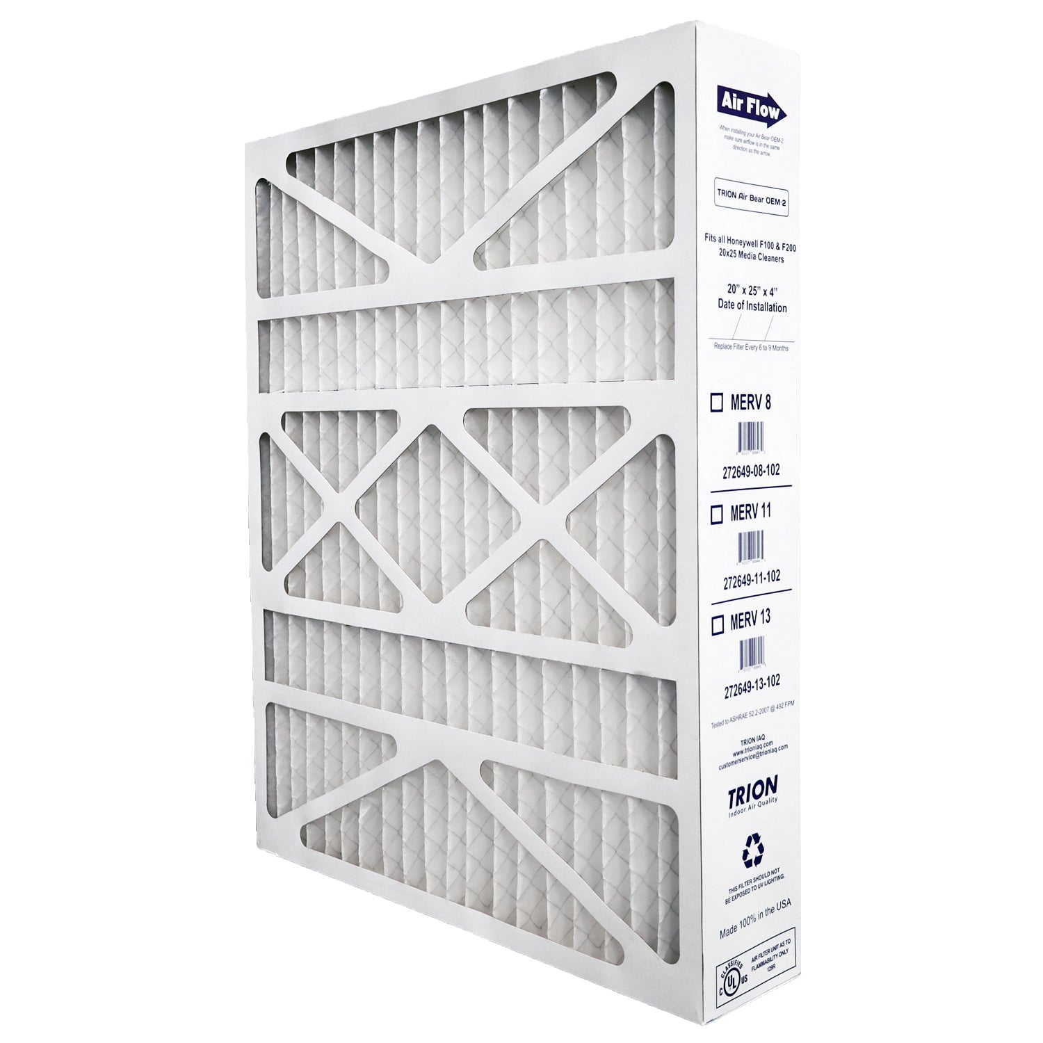 Air Bear OEM-2 20x25x4 Pleated Air Filter - Air Bear